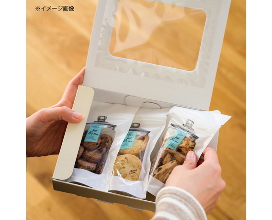 窓付ギフトボックス アイボリー 190×150×40mm / 2個 | ラッピング,お菓子箱,ギフトボックス | 通販 TOMIZ 富澤商店